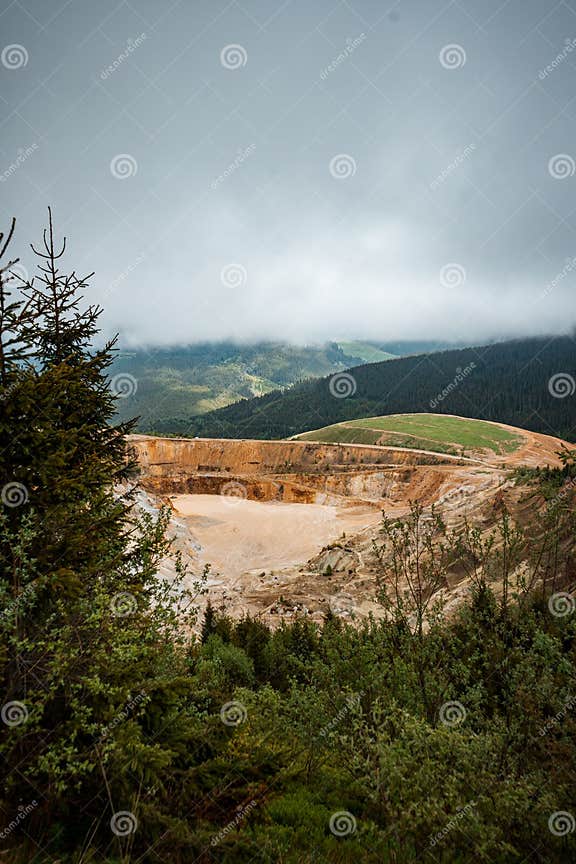 Scenery of a Marble Quarry on Mountains Stock Image - Image of industry ...
