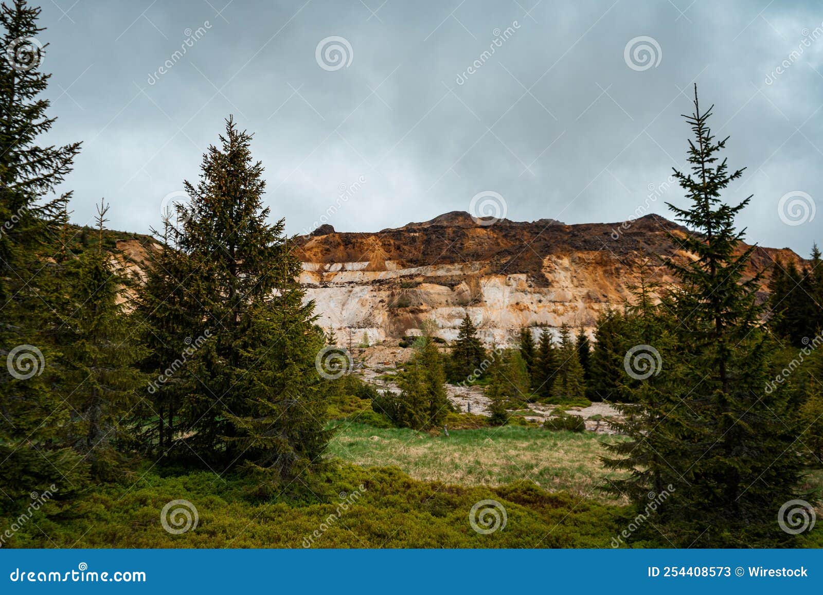 Scenery of a Marble Quarry on Mountains Stock Image - Image of wild ...