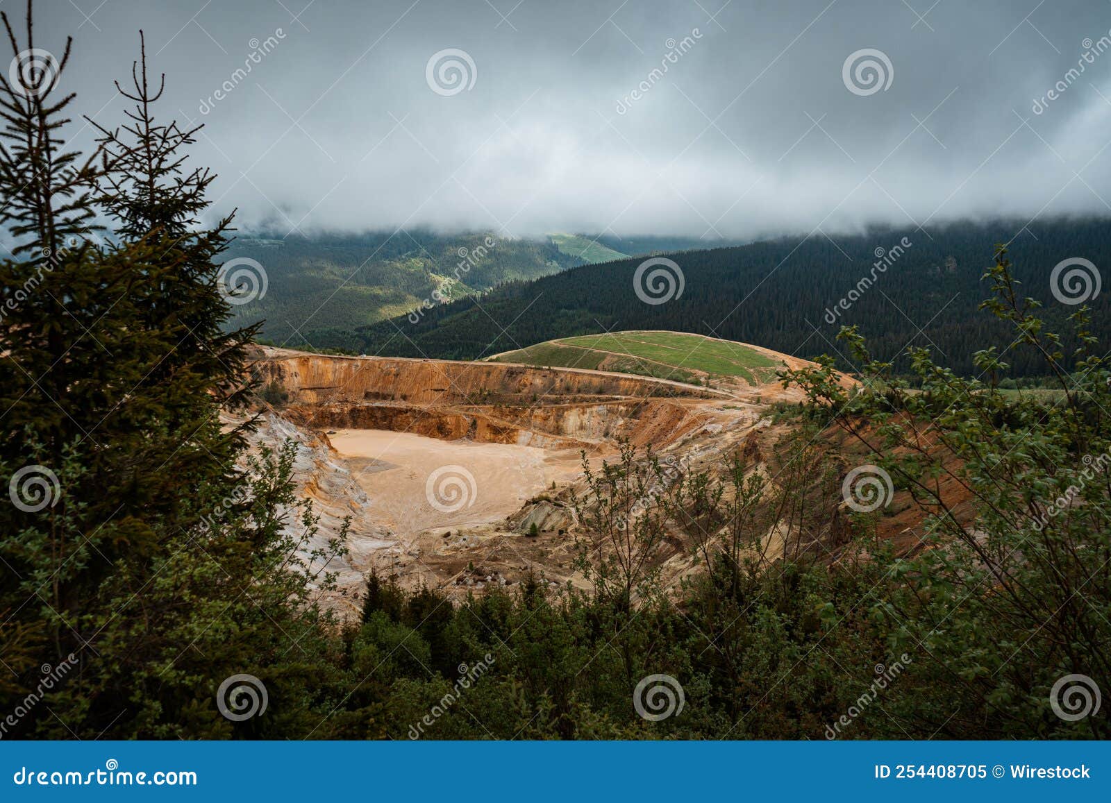 Scenery of a Marble Quarry on Mountains Stock Image - Image of hills ...