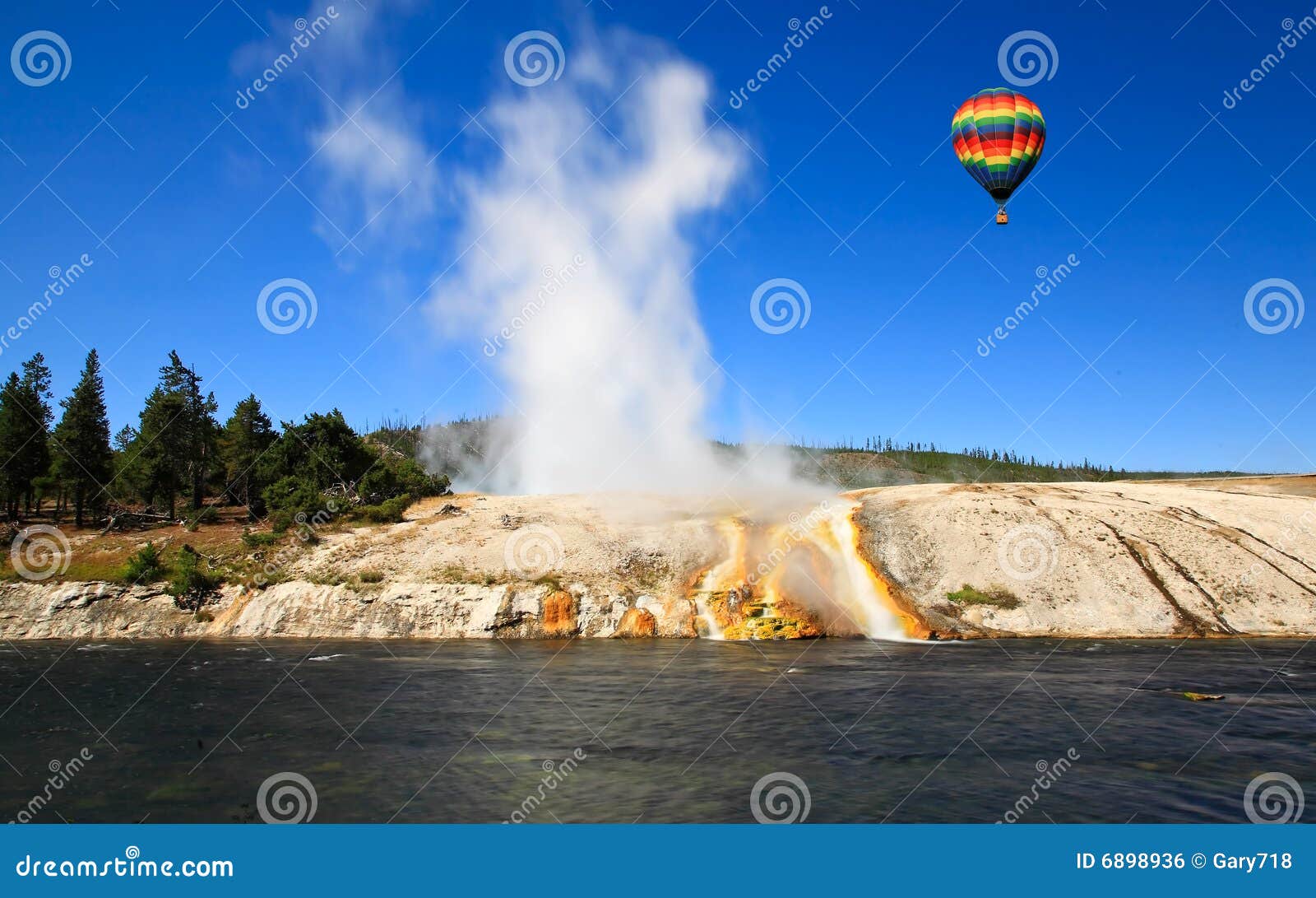 The Scenery at Midway Geyser Basin in Yellowstone Stock Photo - Image ...