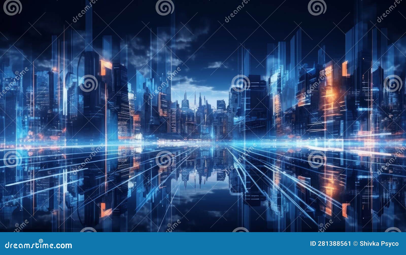 Scenery of a Modern and Technological City Generative AI Stock ...