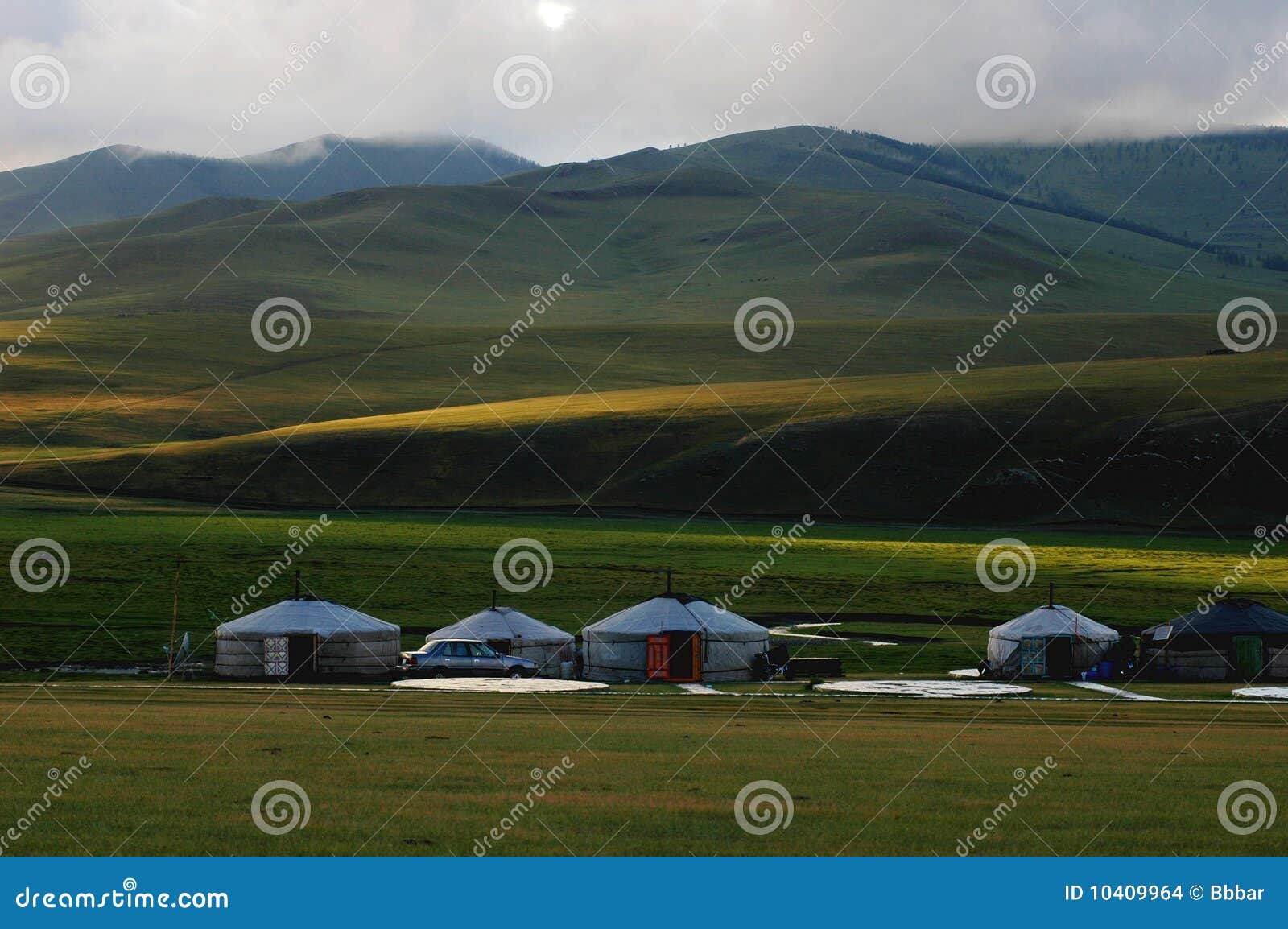 Scenery in Mongolia stock photo. Image of clouds, home - 10409964