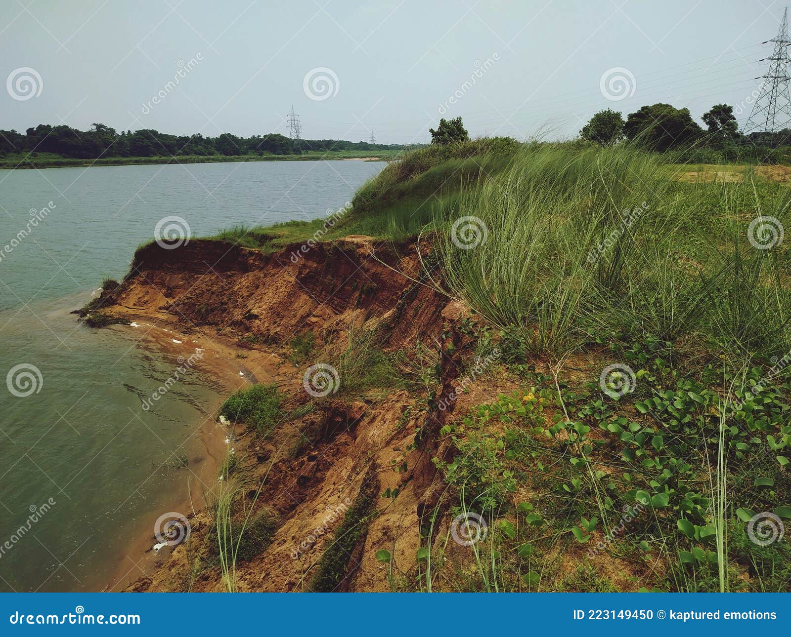 Scenery near a river side stock photo. Image of beach - 223149450