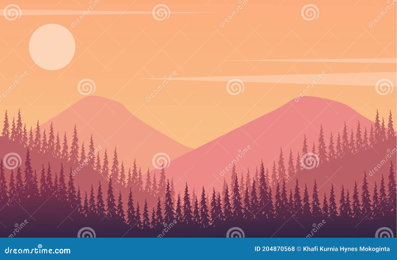 Scenery Nice Nature Panorama in the Afternoon. City Vector Stock Vector ...