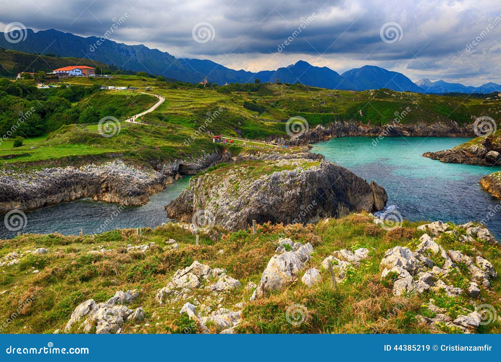 Scenery with the Ocean Shore in Asturias, Spain Stock Image - Image of ...