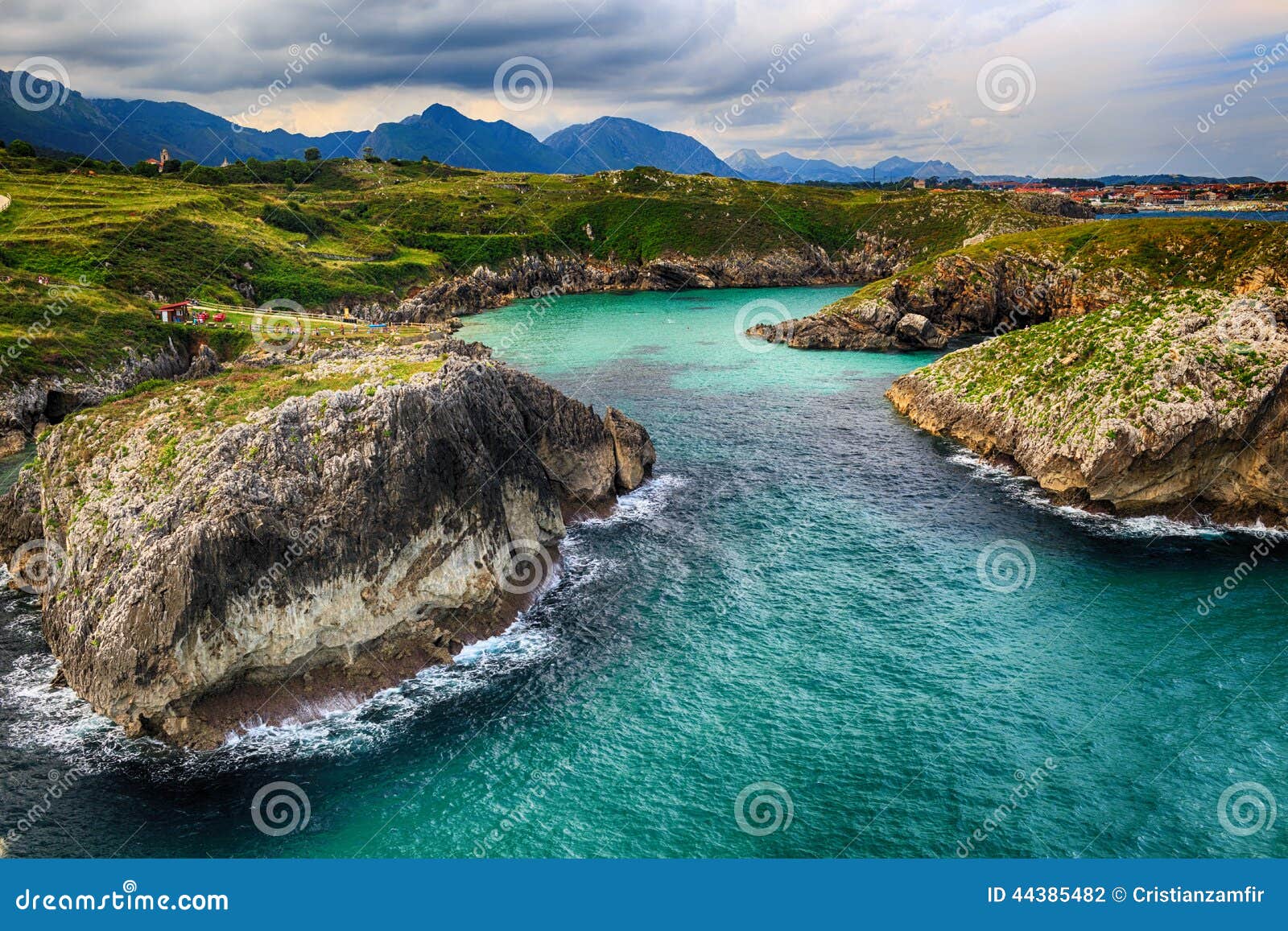 Scenery with the Ocean Shore in Asturias, Spain Stock Photo - Image of ...