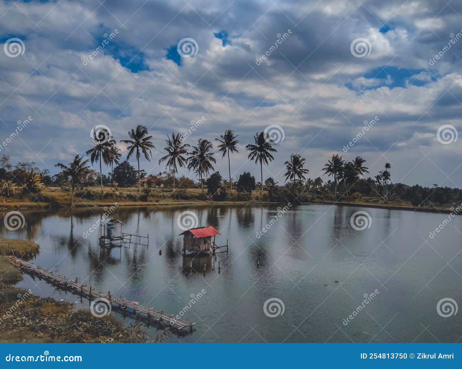 Waterdam Reflections stock photo. Image of dusk, bridge - 254813750