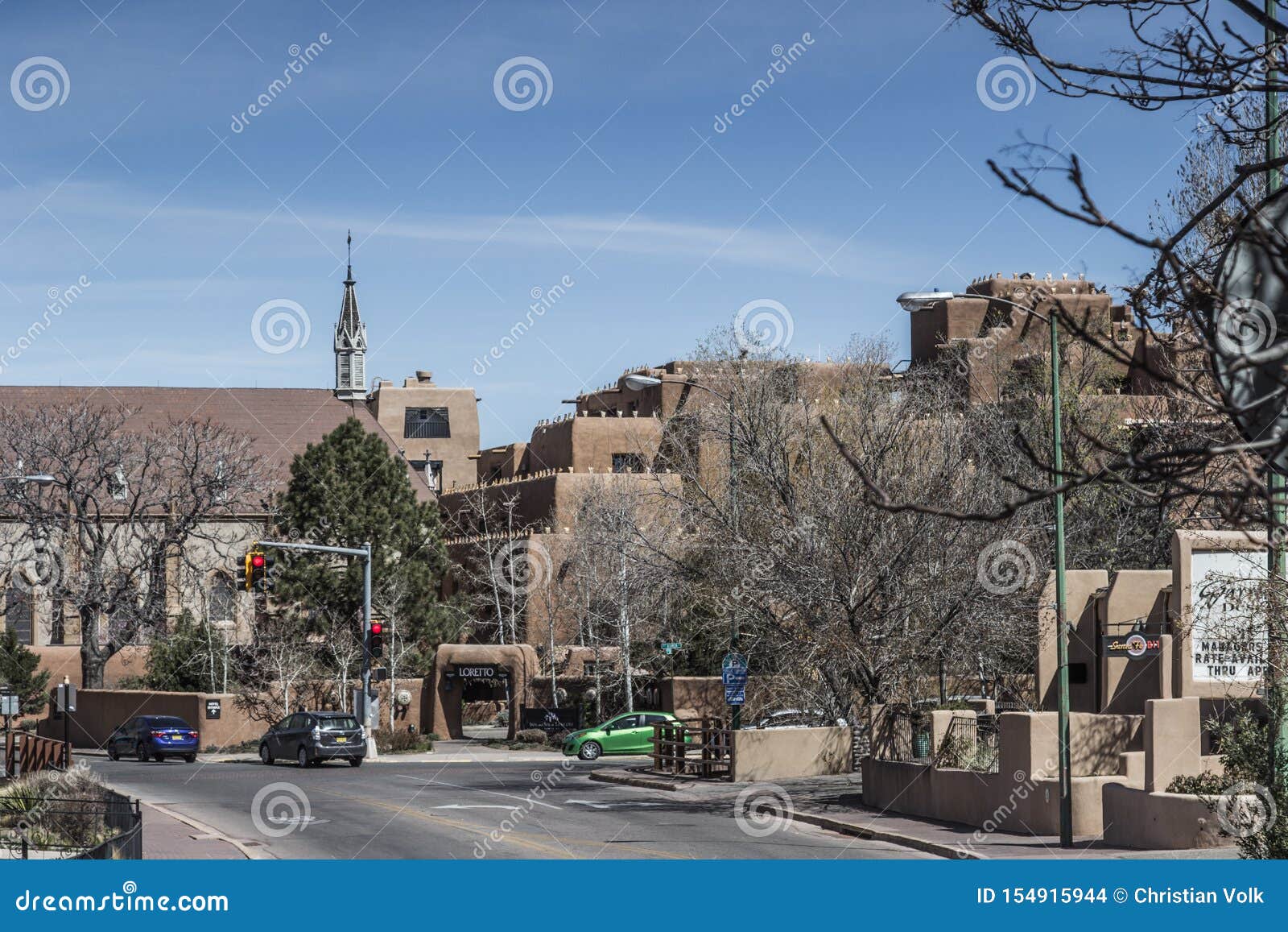 Scenery in Santa Fe editorial stock image. Image of church - 154915944