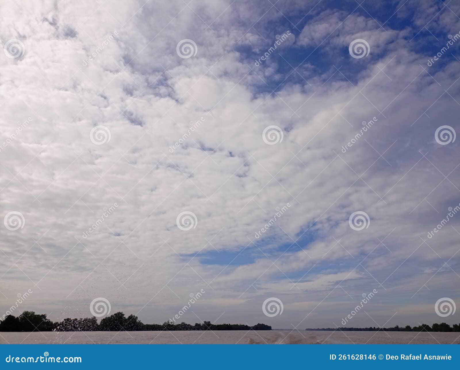 Scenery of Sky with Many Cloud and River Stock Photo - Image of ...