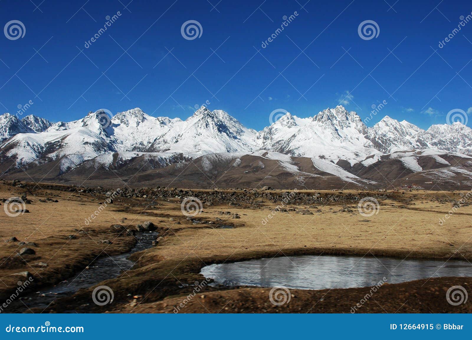 Scenery of snow mountains stock image. Image of nice - 12664915