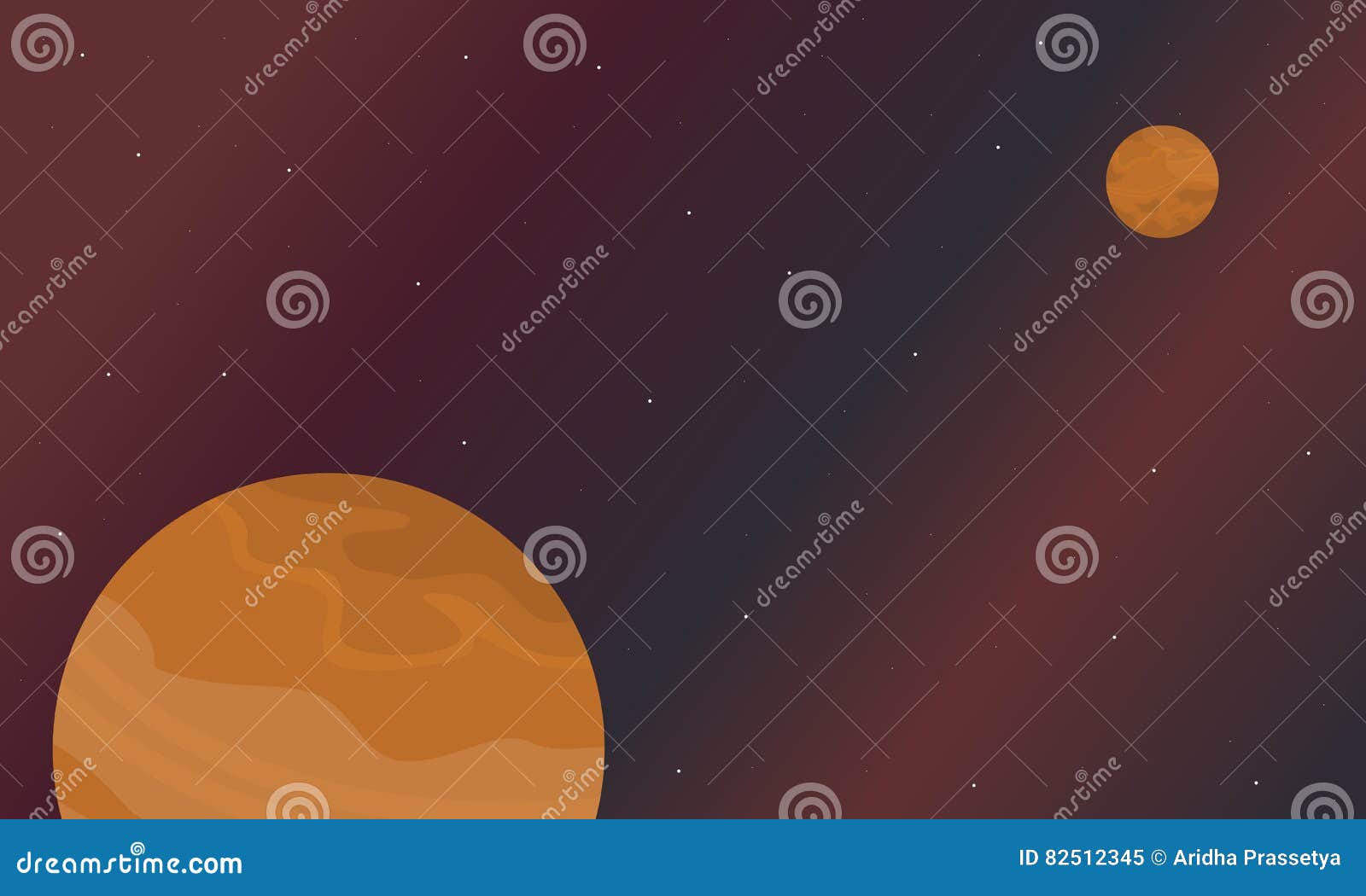Scenery of Space Planets Vector Art Stock Vector - Illustration of ...
