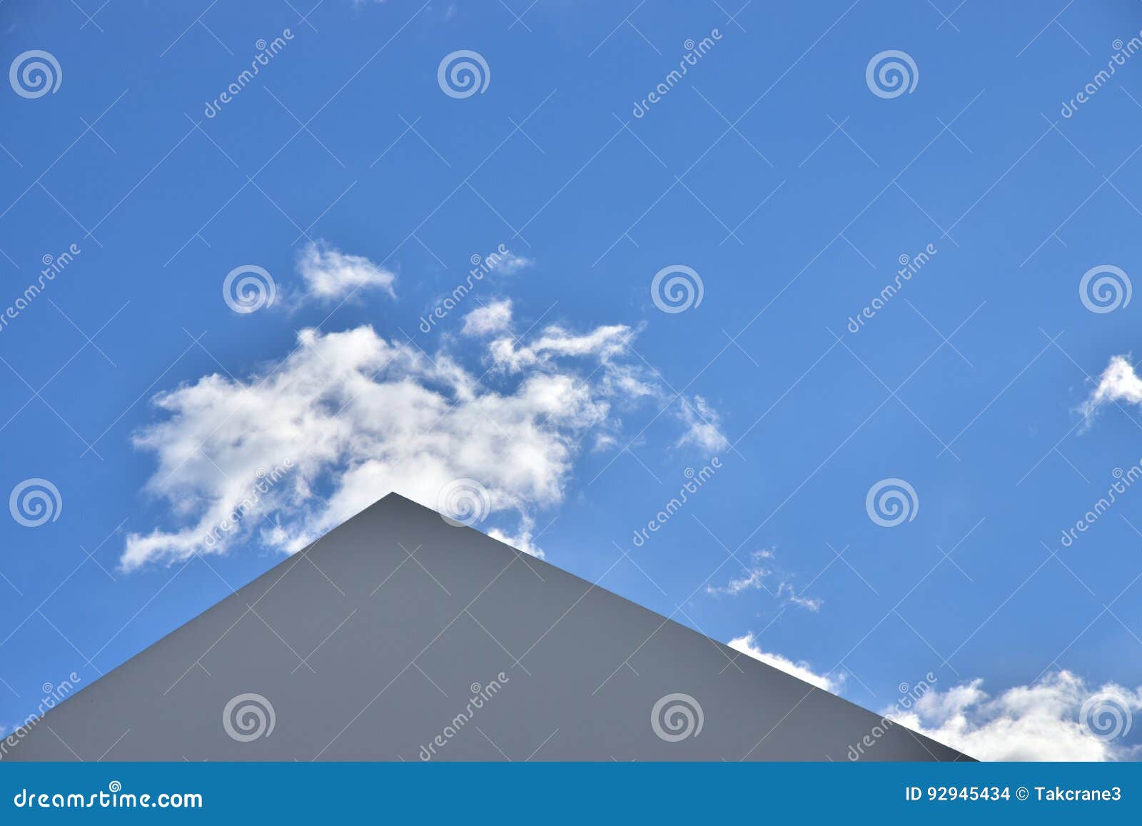 Scenery of Sunny Blue Sky and Triangular Roof Stock Photo - Image of ...