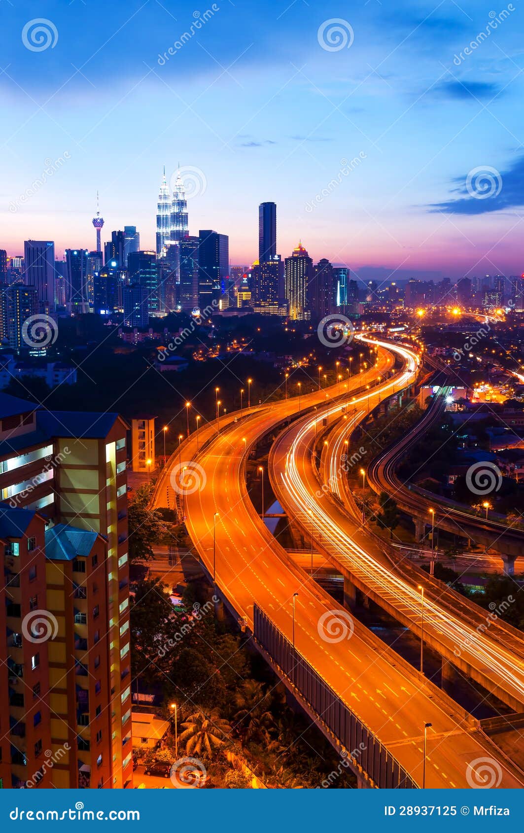 Scenery of Sunset and Busy Highway Stock Image - Image of asia ...