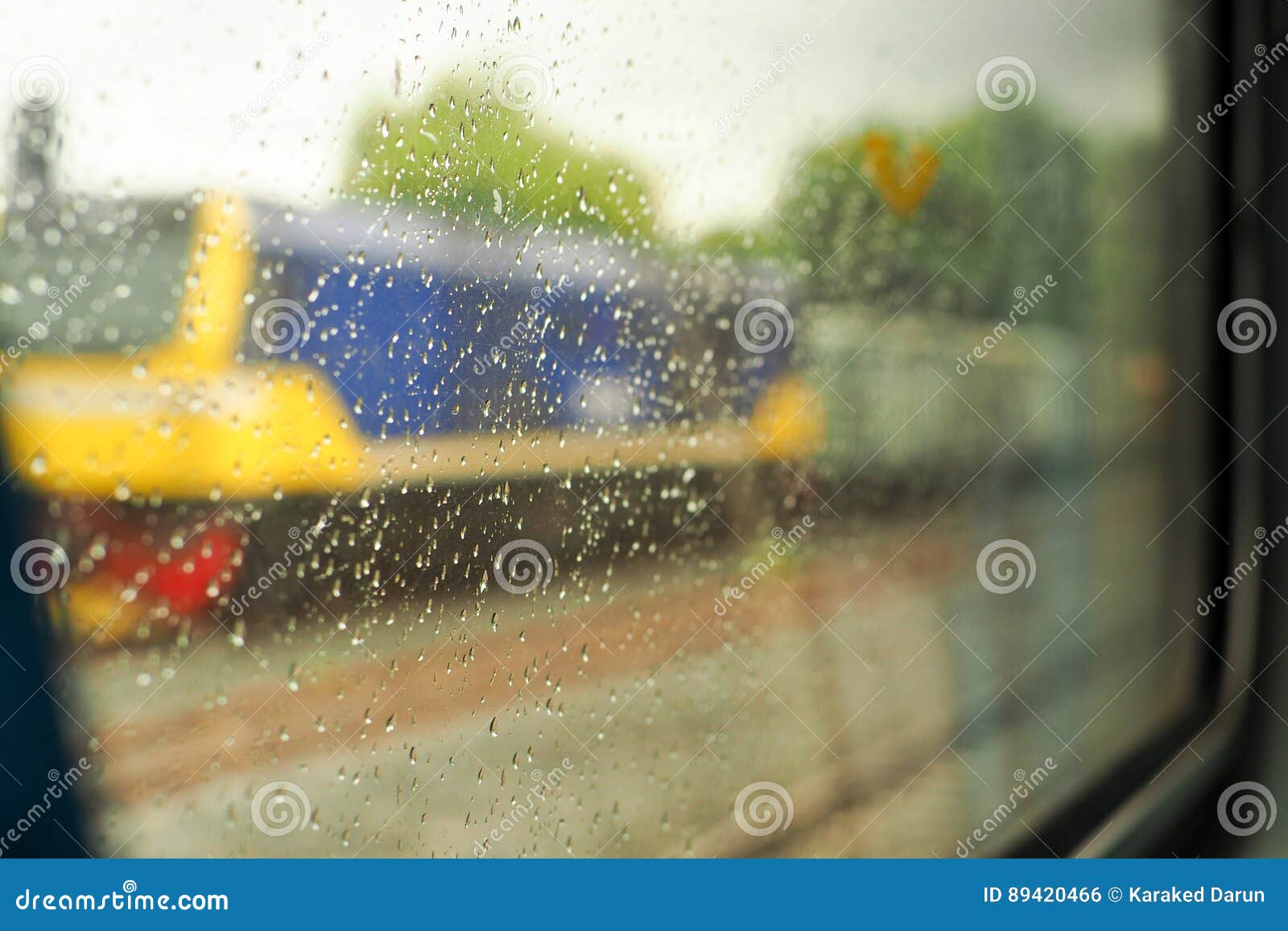 Scenery from the Train Window after the Rain. Stock Photo - Image of ...