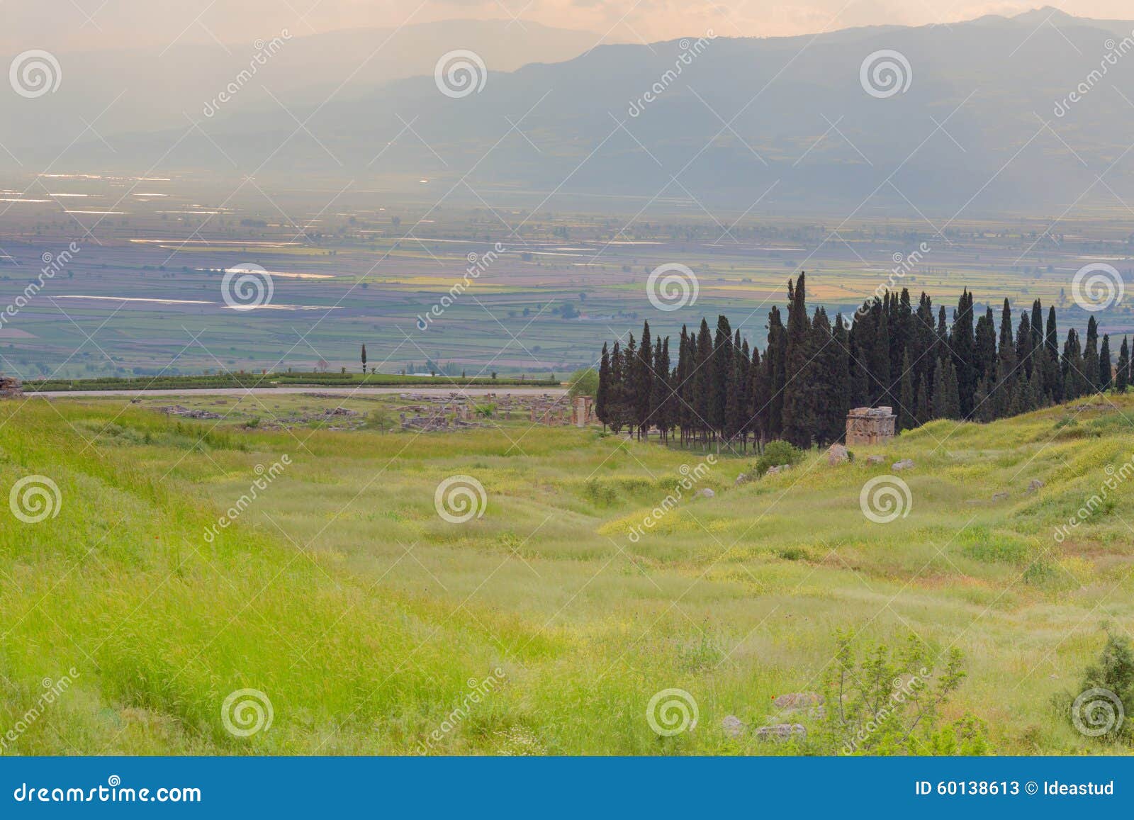 Scenery View of Grass Valley with Mountains Stock Image - Image of ...