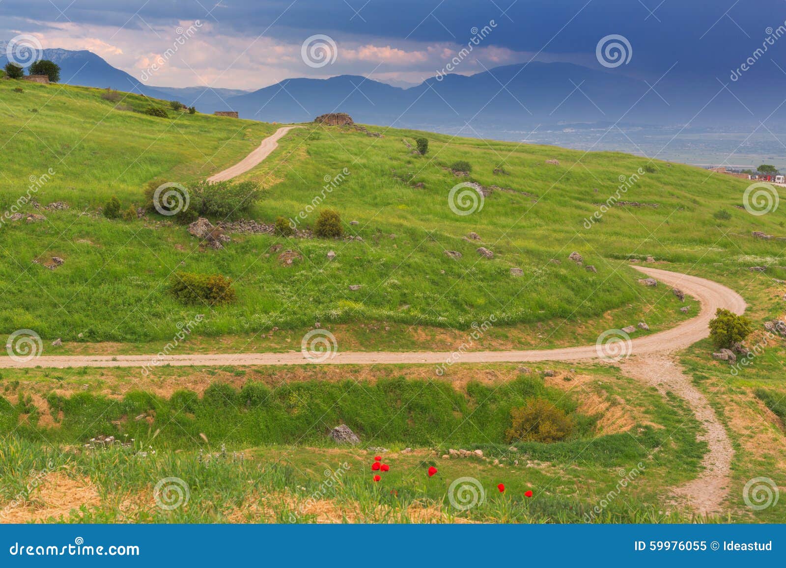 Scenery View of Grass Valley with Mountains Stock Image - Image of ...