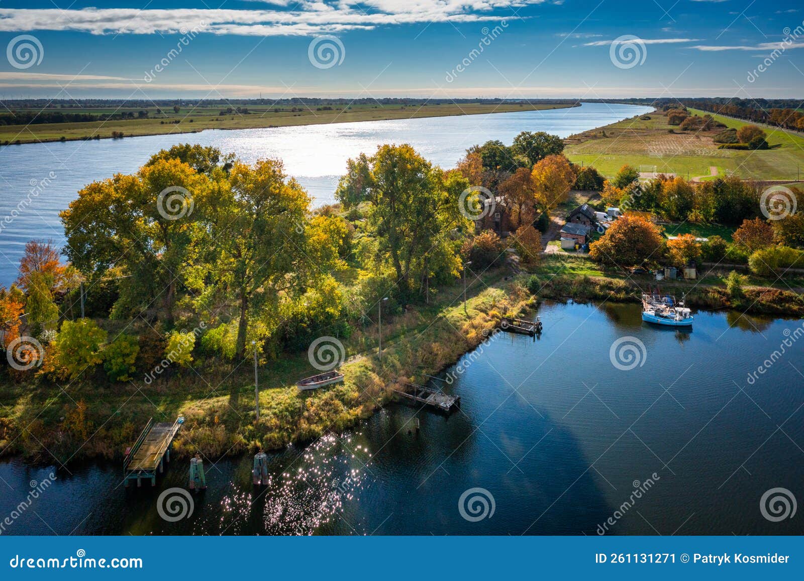 Scenery of the Vistula River by the Sobieszewo Island . Poland Stock ...