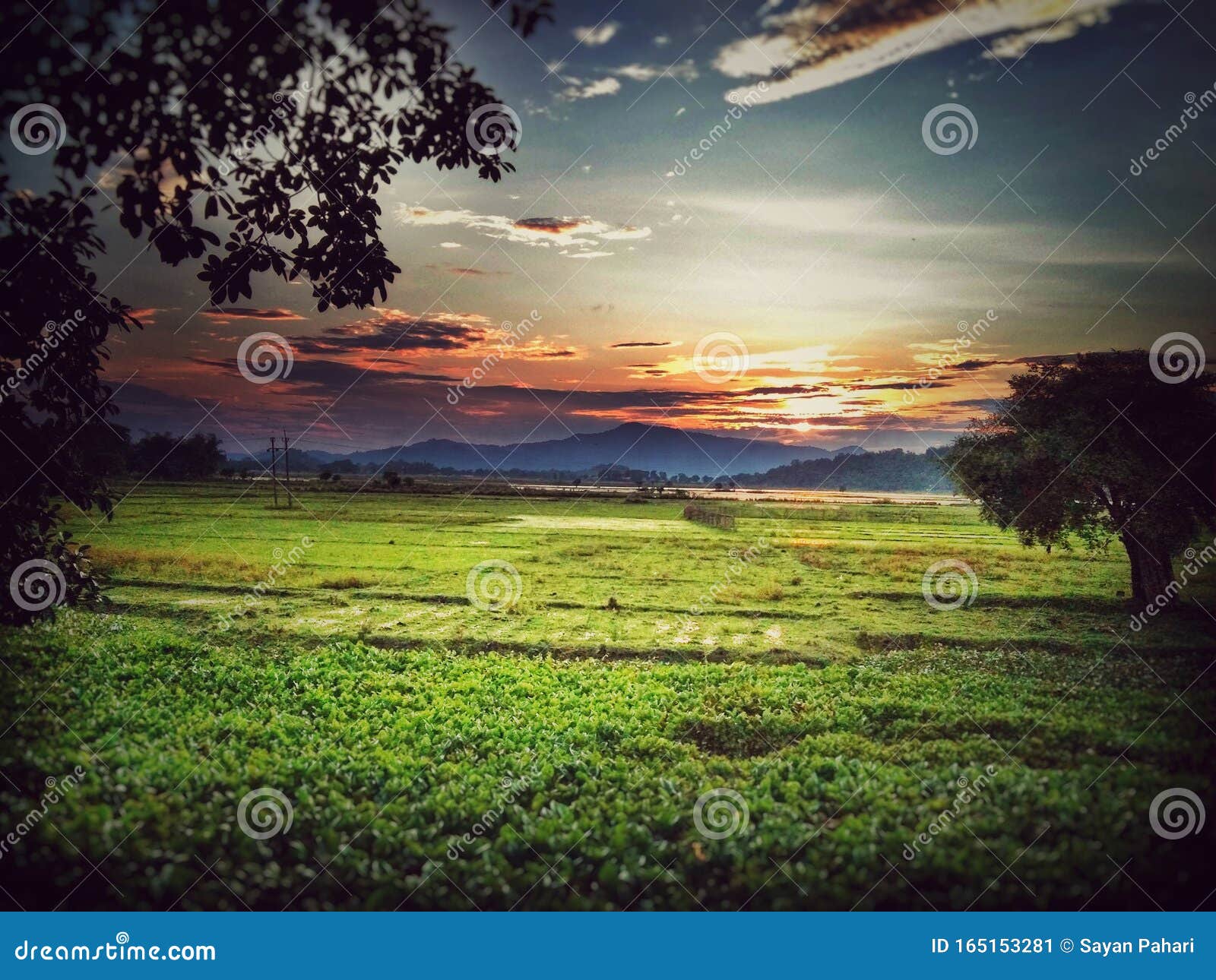 Scenery Wallpaper Light Village Thrilling Stock Image - Image of ...