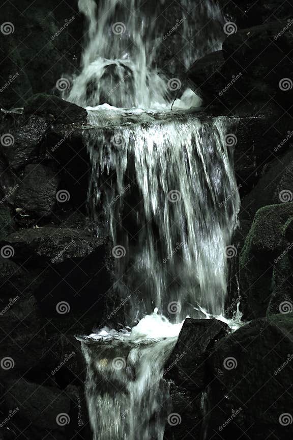Scenery of Water Flowing from a Small Waterfall. Waterfall Background ...