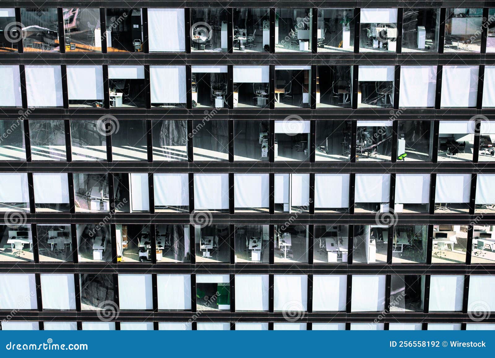 Scenery of the Windows of a Busy Office in the Skyscraper Stock Photo ...