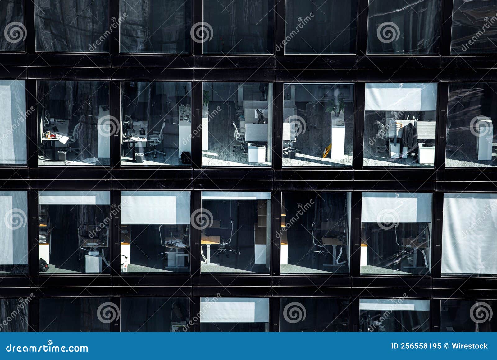 Scenery of the Windows of a Busy Office in the Skyscraper Stock Image ...