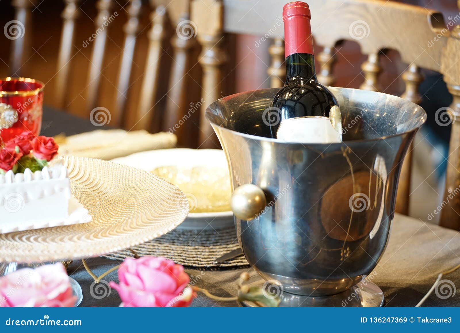 Scenery of the Dining Table Stock Image - Image of flower, scene: 136247369