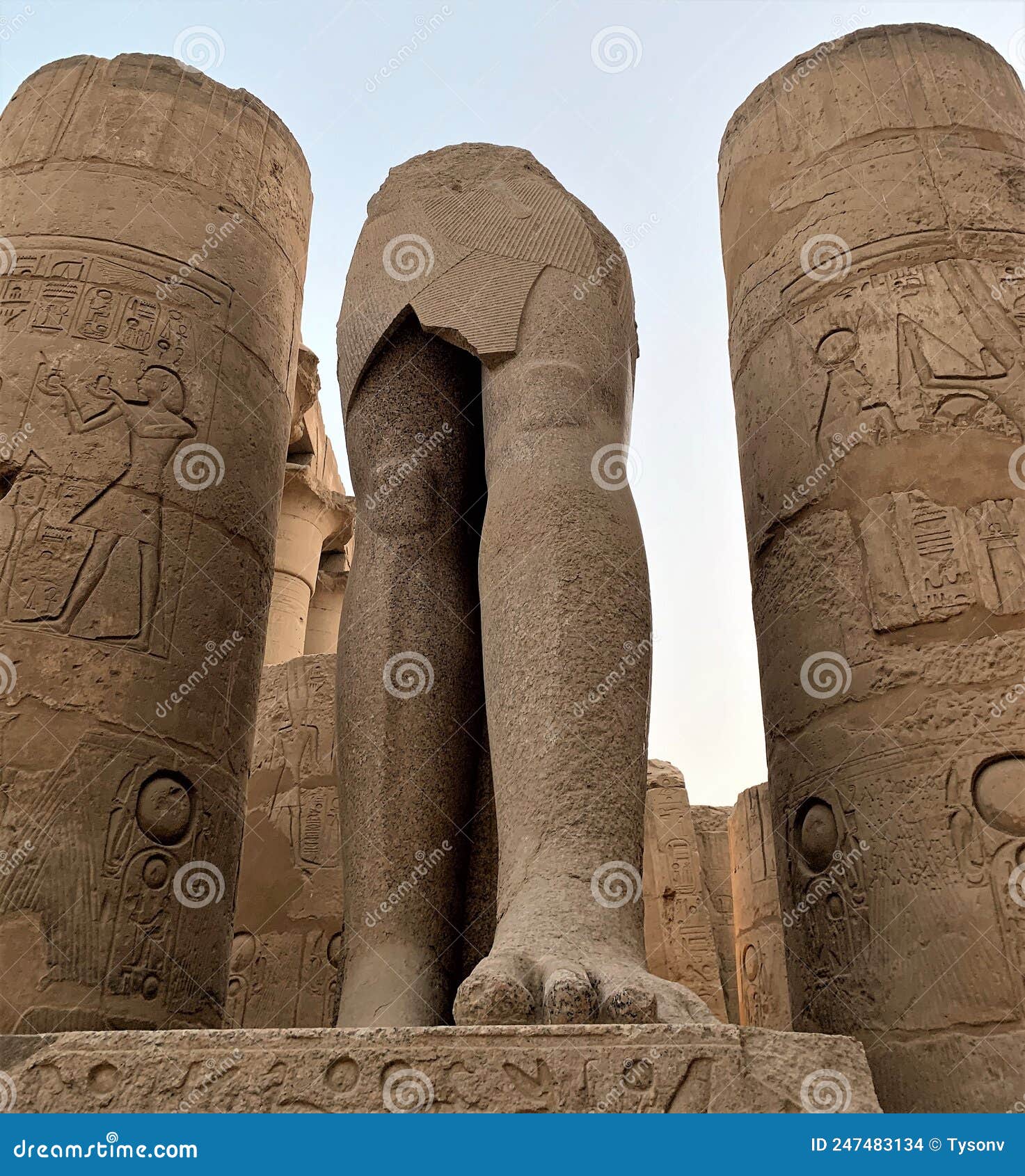 Scene From Ancient Egyptian Temples On The Nile River In Egypt Stock ...