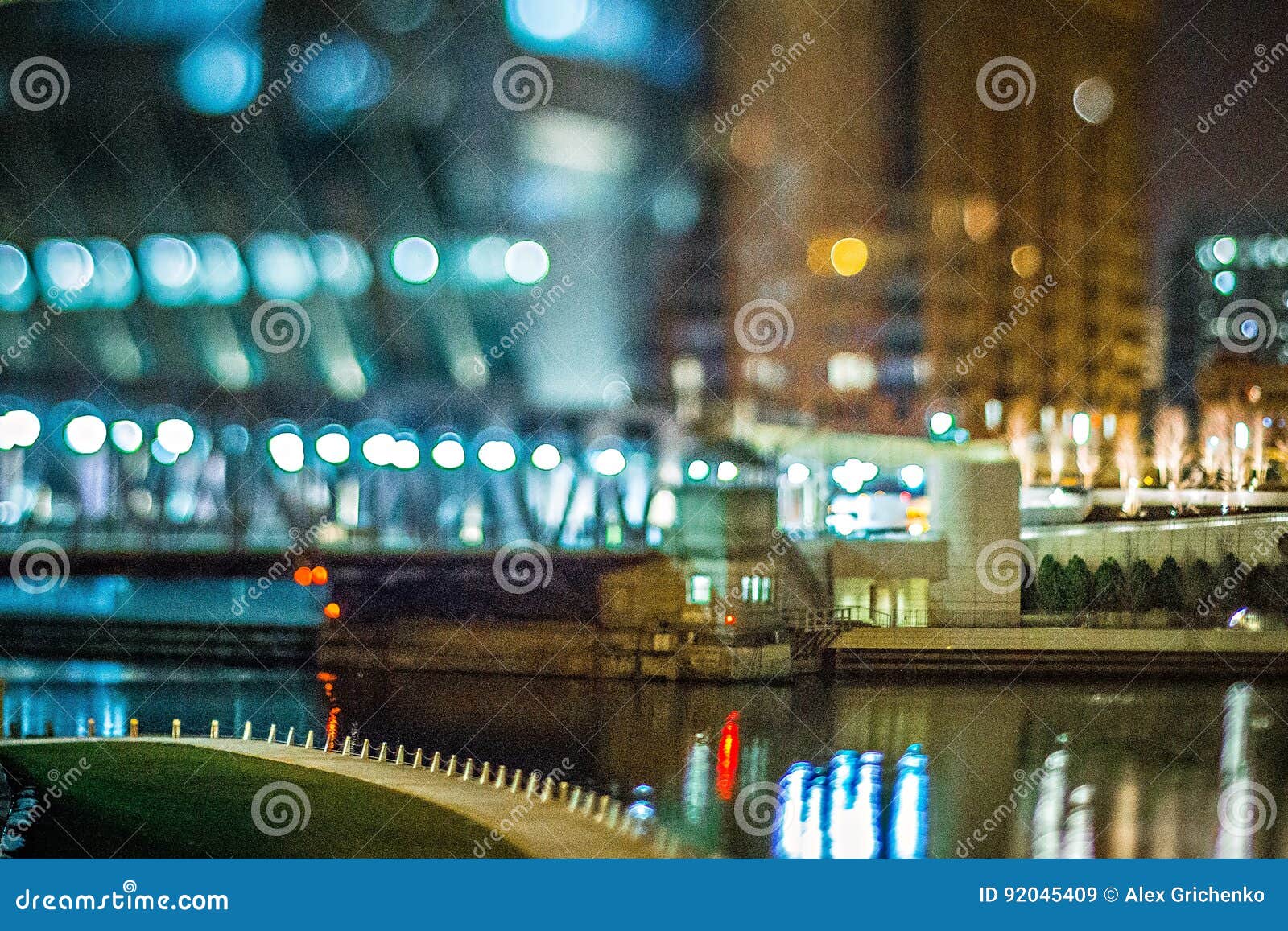 Scenes Around City of CHicago Illinois at Night Stock Image - Image of ...