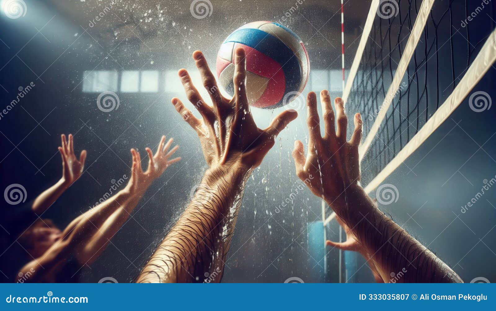Scenes from a Volleyball Match Stock Illustration - Illustration of ...
