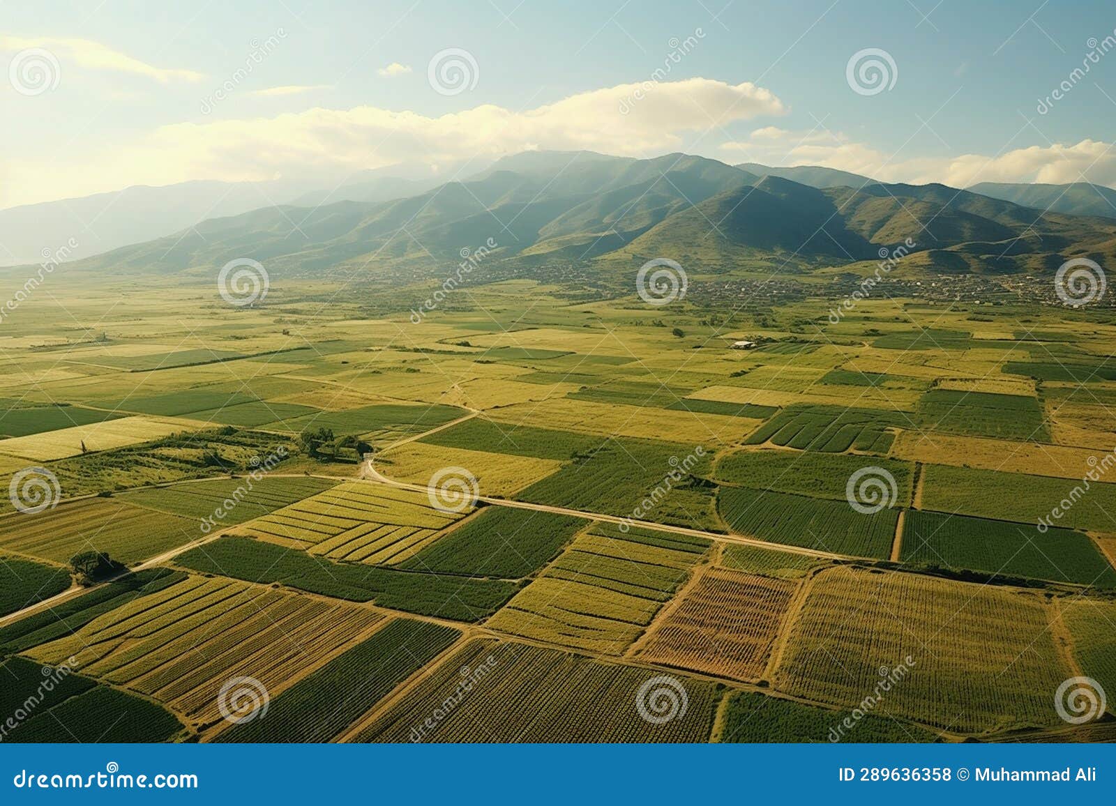 Scenic Aerial View of Farming Lands. Generative AI Stock Illustration ...