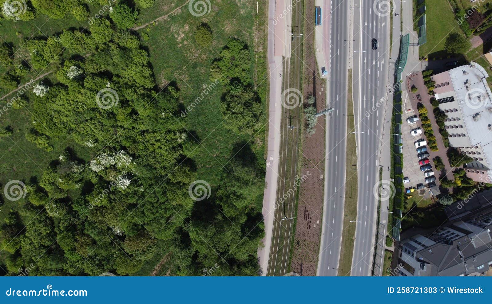 Scenic Aerial View of a Highway in Daylight Stock Image - Image of town ...
