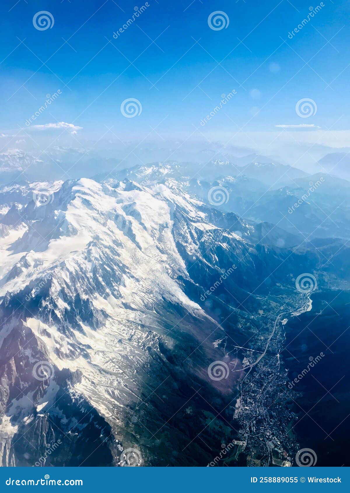 Scenic Aerial View of the Mont Blanc Covered in Snow Stock Image ...