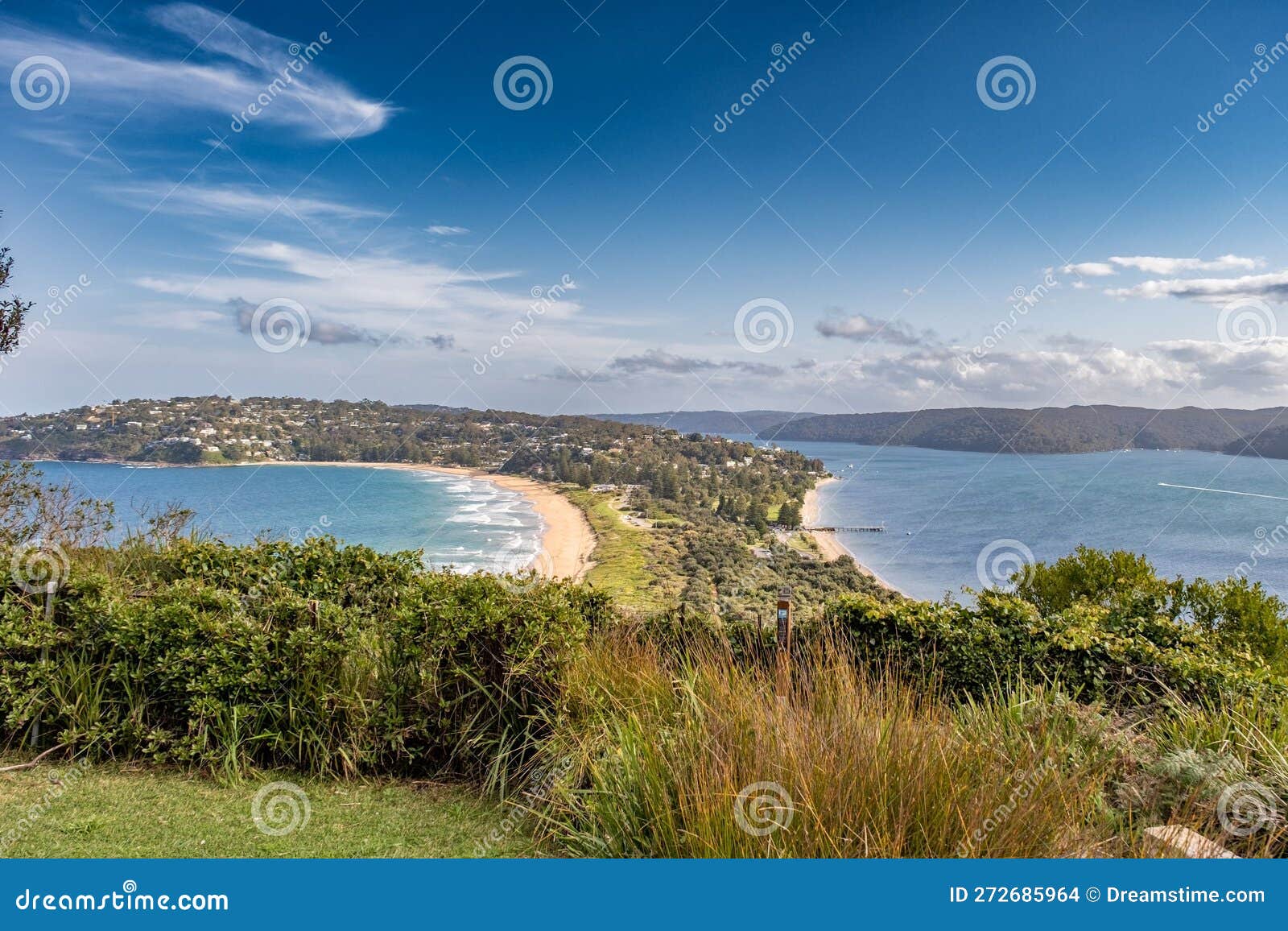 Scenic Aerial View of Palm Beach in Australia Stock Photo - Image of ...