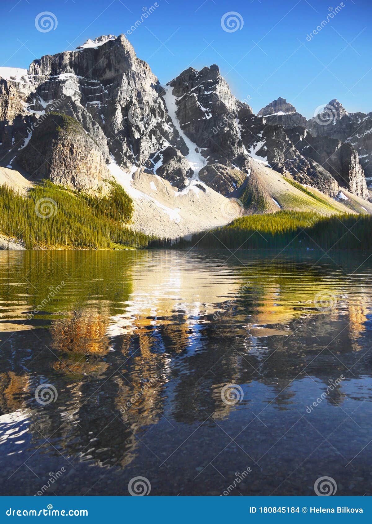 Scenic Alpine Lake Reflection Stock Photo - Image of canada, river ...