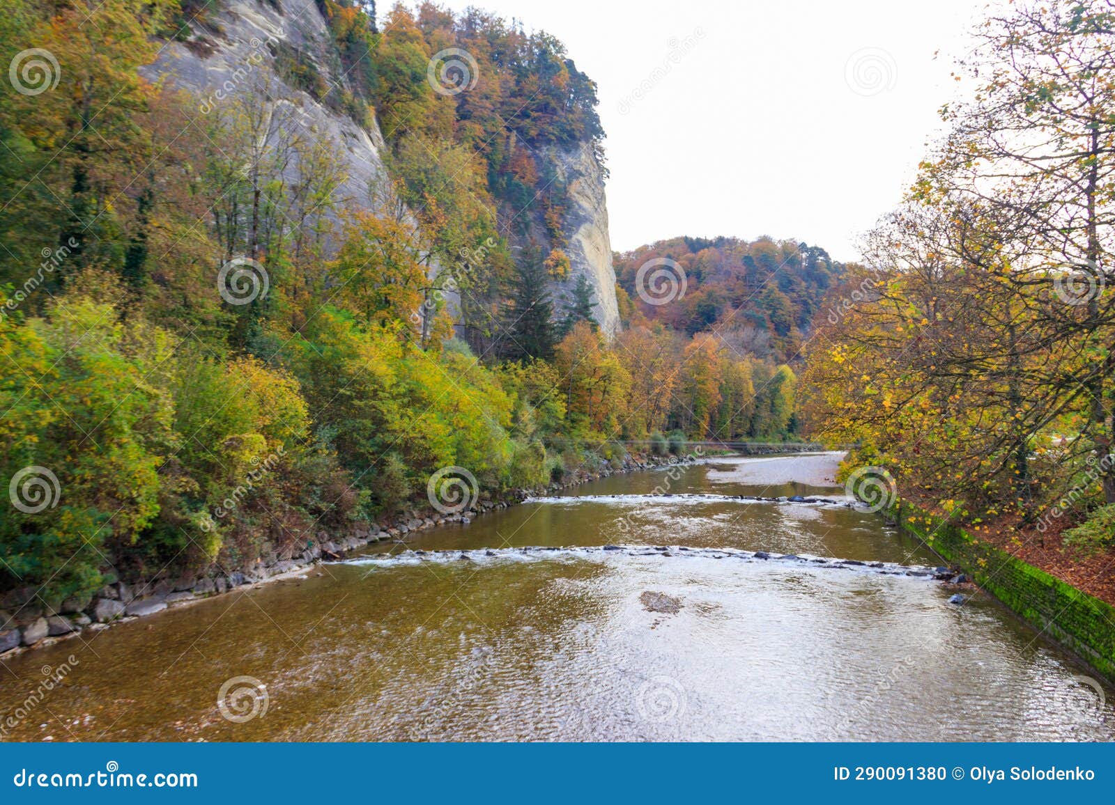 Scenic Autumn View of the Aare River, Switzerland Stock Photo - Image ...