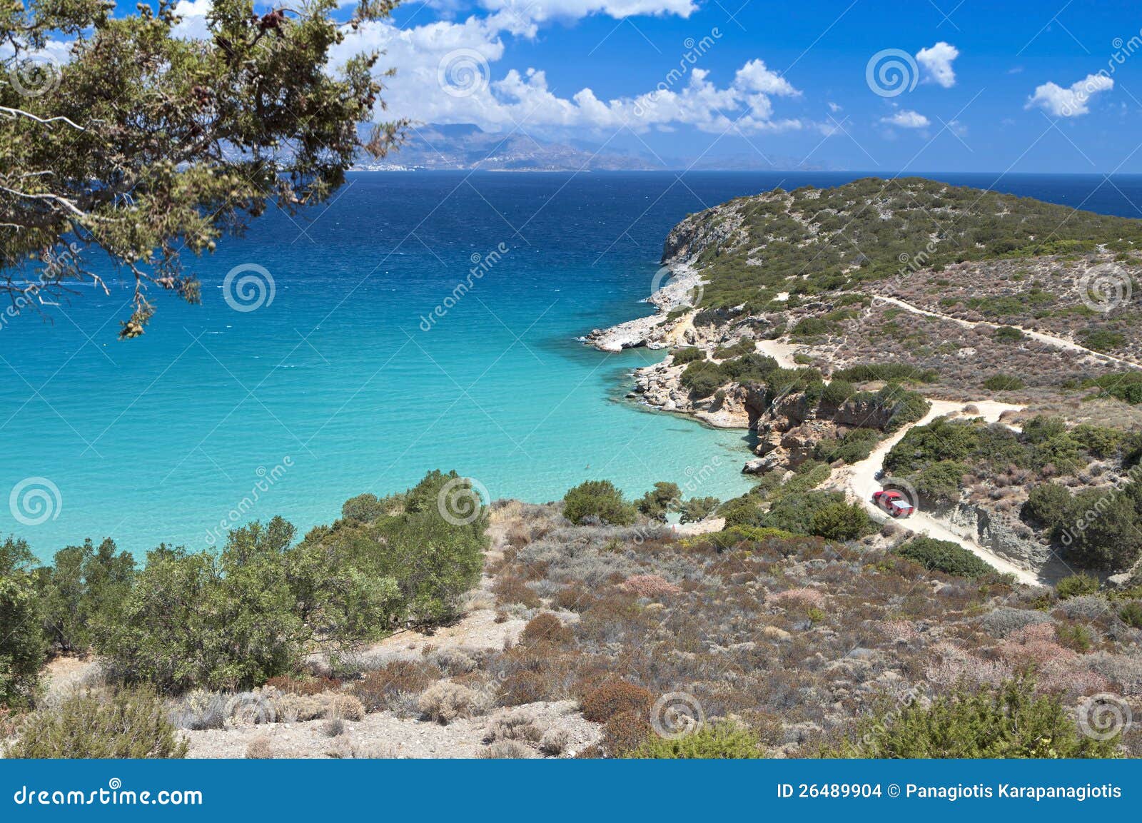 Scenic Bay at Crete Island in Greece Stock Photo - Image of mirabello ...