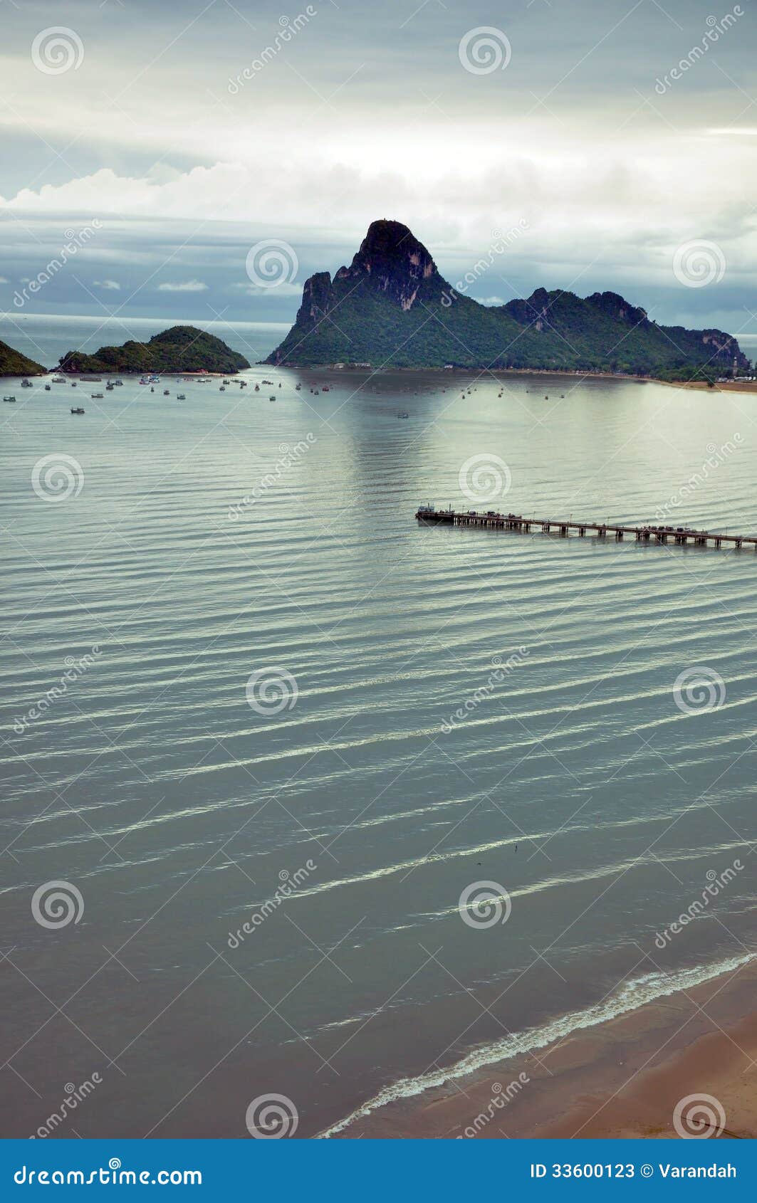 Scenic Bay of Prachuap Khiri Khan Stock Image - Image of harbour ...