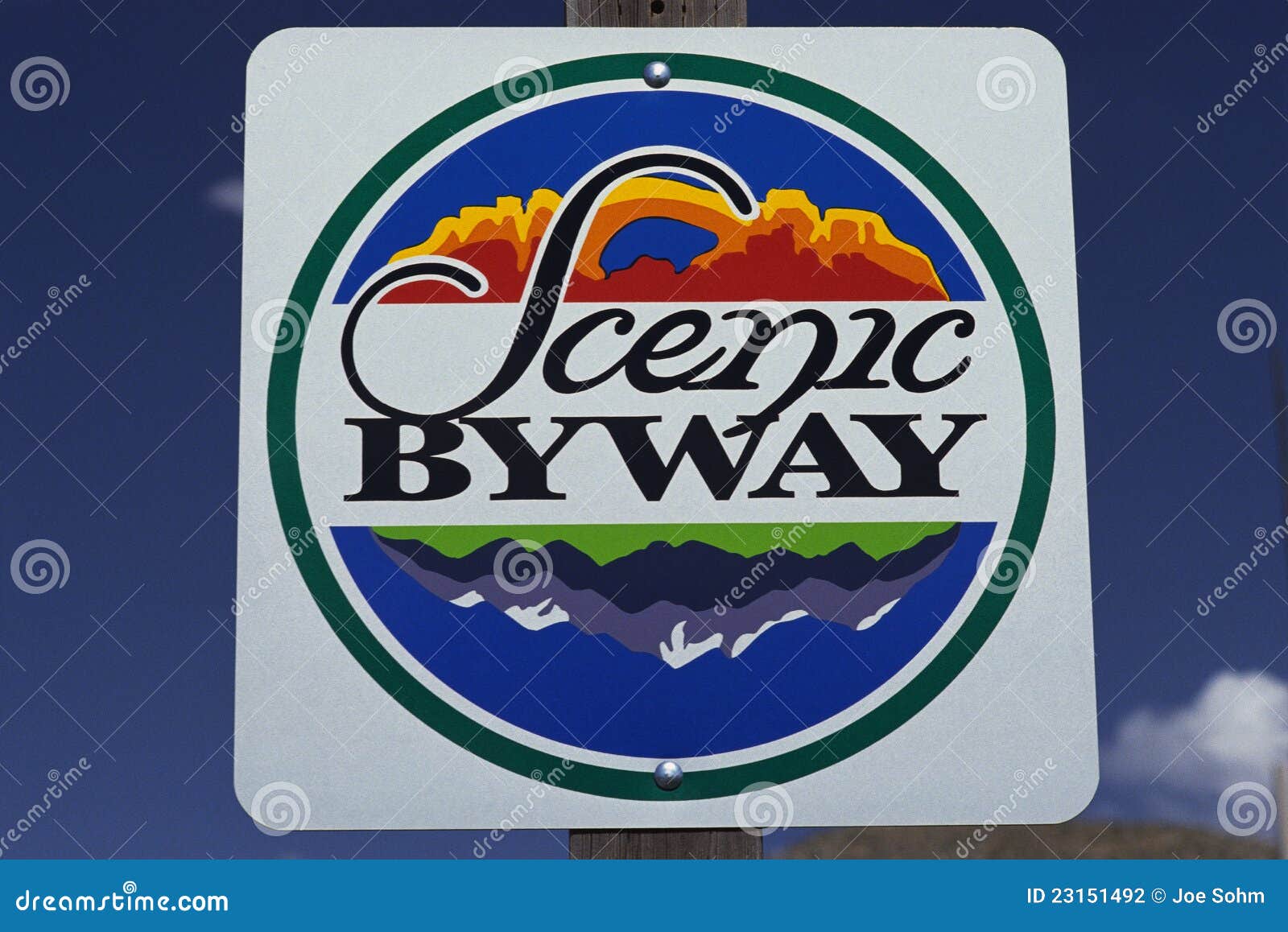 Scenic Byway road sign stock photo. Image of mountain - 23151492