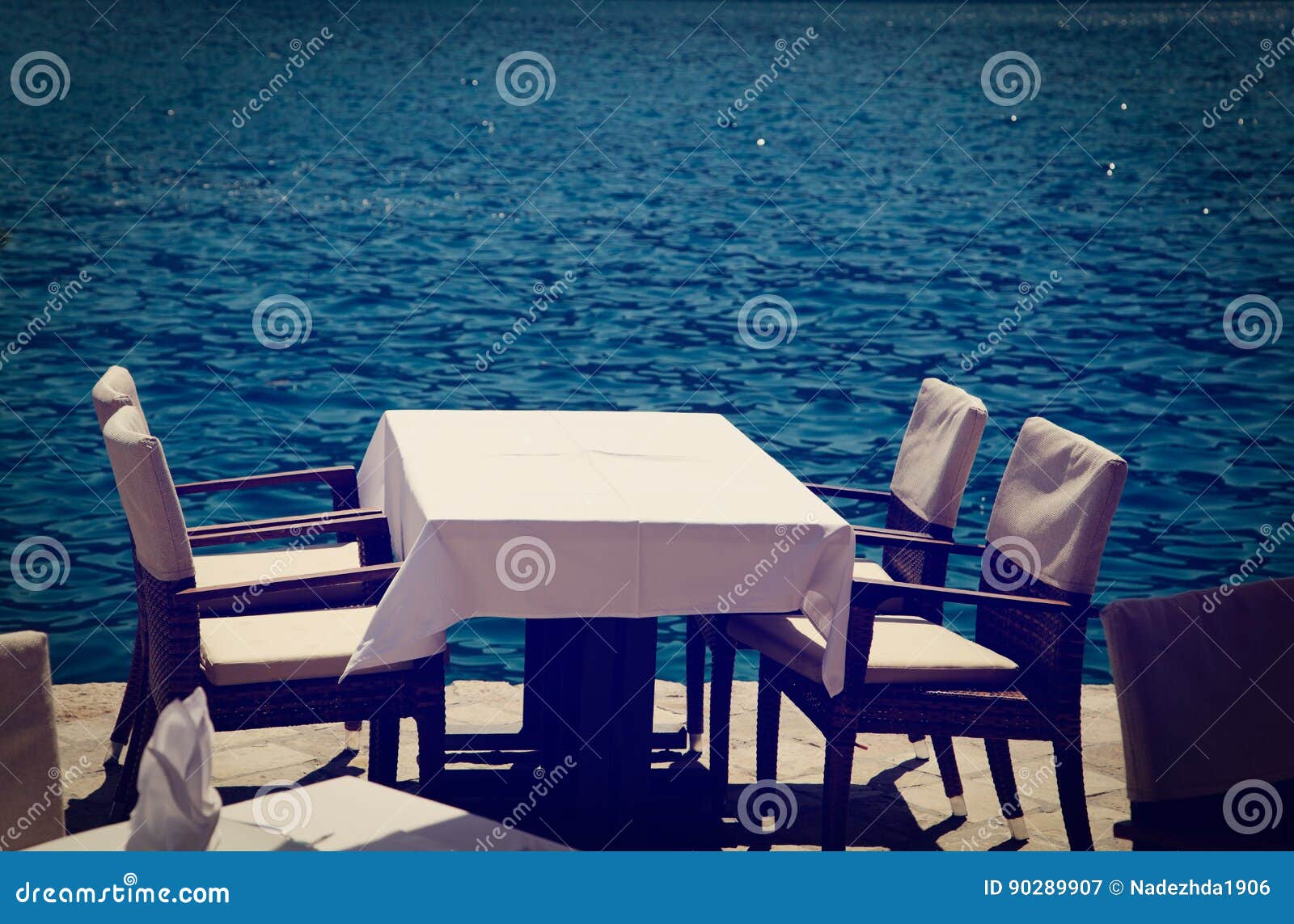 Scenic Cafe Table with Sea View Stock Image - Image of resort, dinning ...