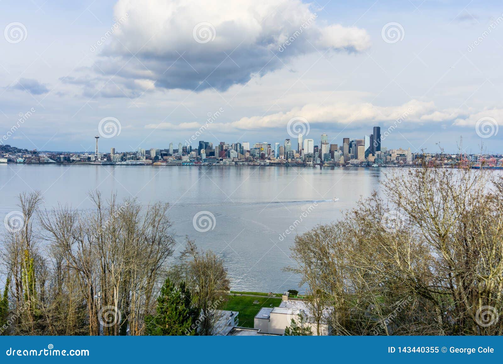 Scenic City Skyline stock image. Image of skyline, seattle - 143440355