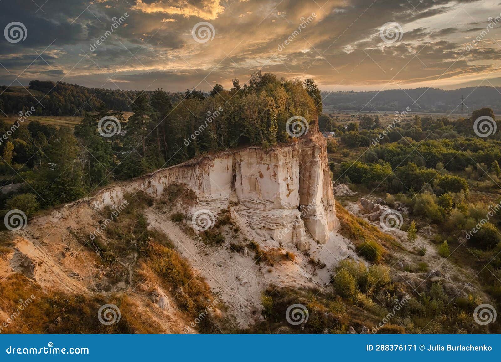 Scenic Clay Cliff with Trees Stock Image - Image of quarry, career ...