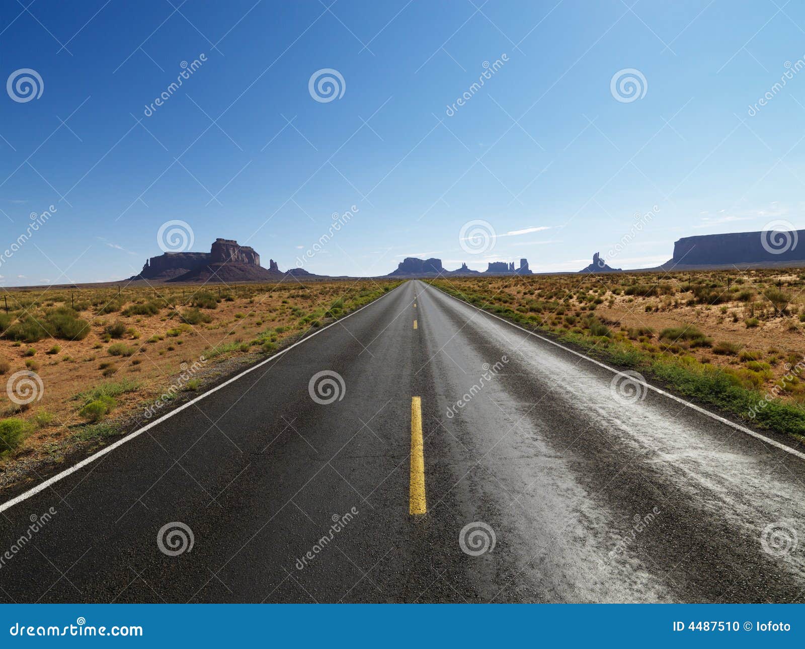 Scenic desert road. stock photo. Image of center, landscape - 4487510
