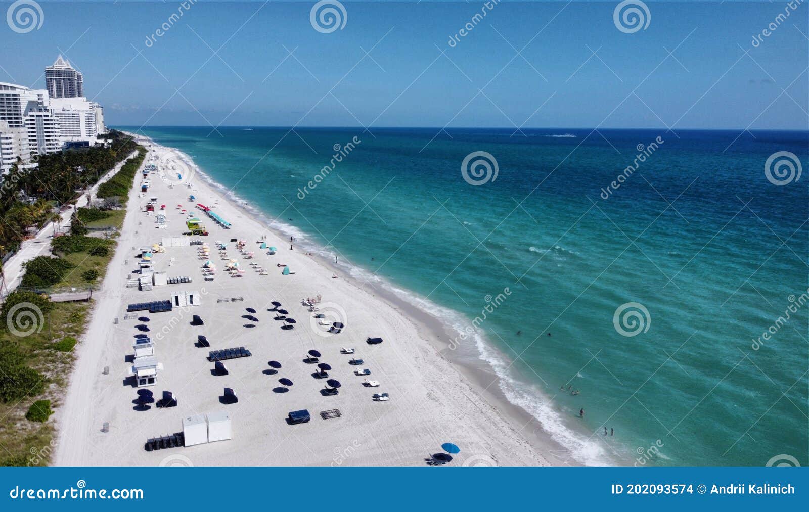 Scenic Drone View of Miami Beach Editorial Stock Image - Image of ...