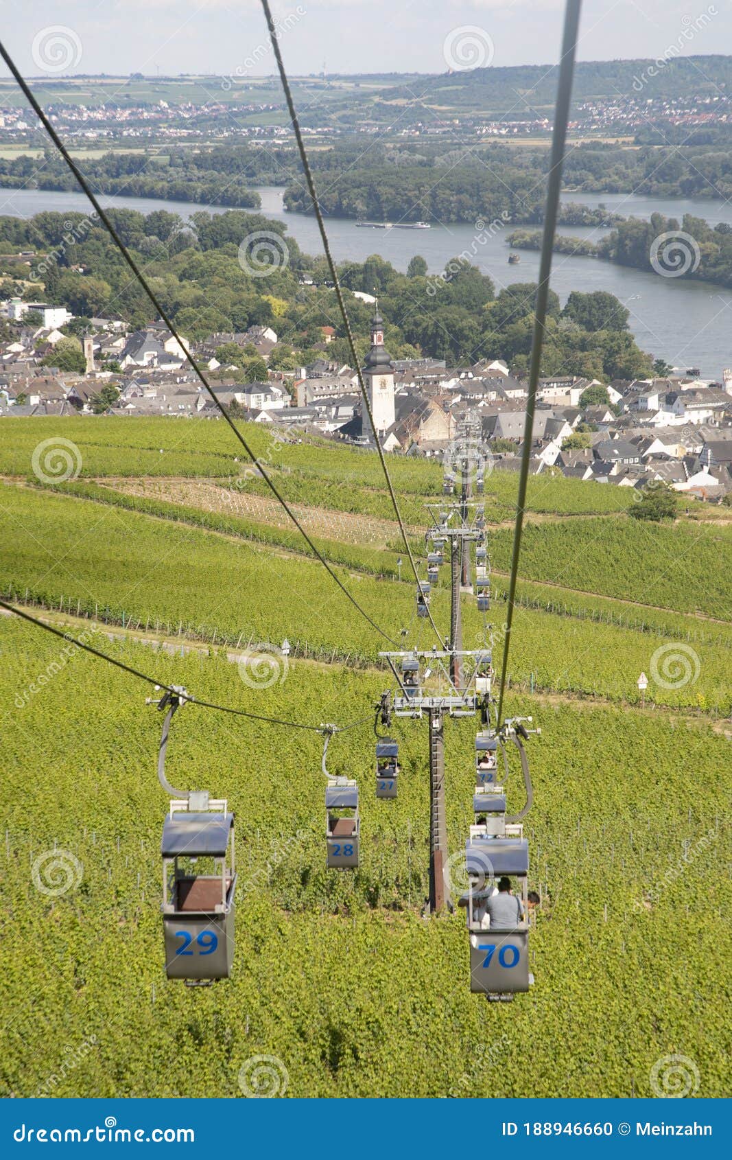 Scenic Funicular Over the Vineyards of Ruedesheim Editorial Image ...