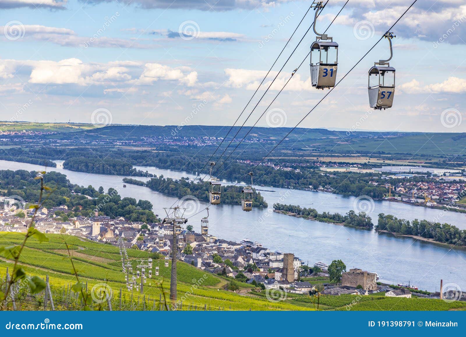 Scenic Funicular Over the Vineyards of Ruedesheim Stock Image - Image ...