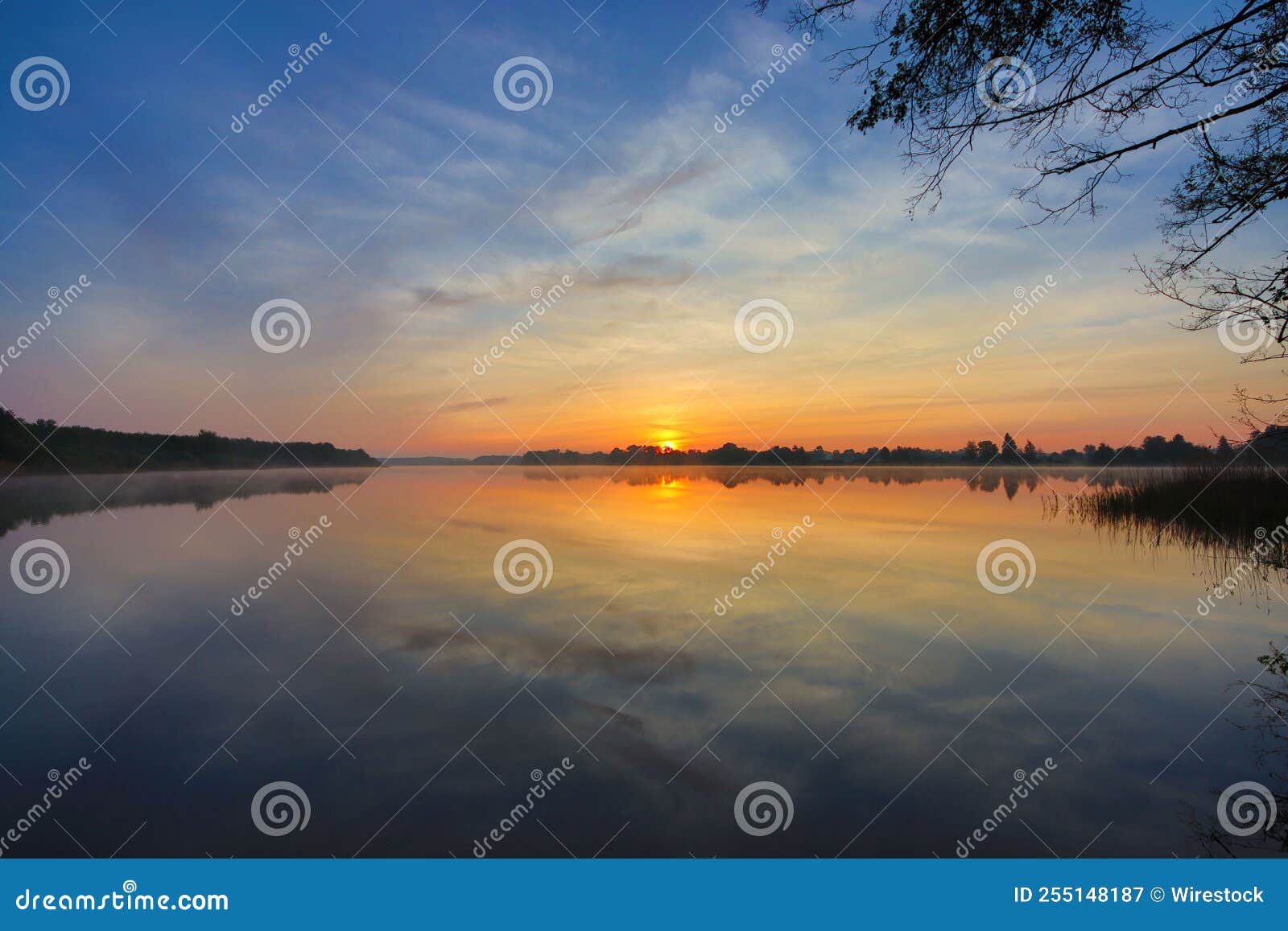 Scenic Golden Sunset at the Sea. Stock Image - Image of tranquil ...