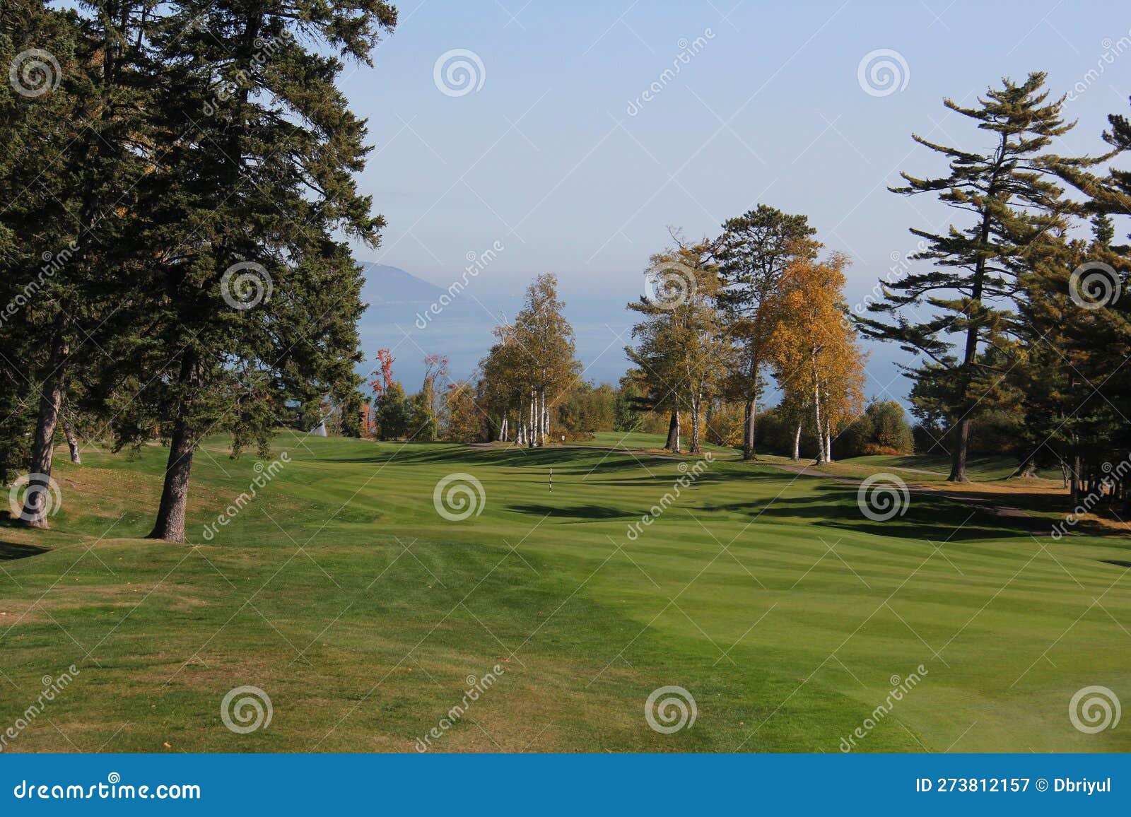 Scenic Golf Holes in the Fall Season Stock Image - Image of grass ...