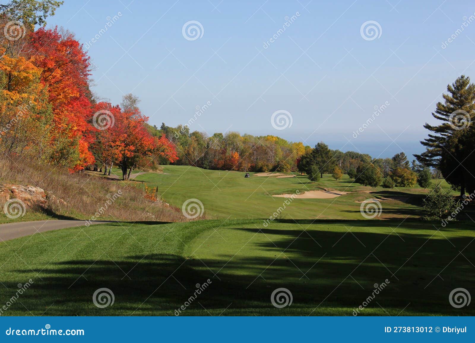Scenic Golf Holes in the Fall Season Stock Photo - Image of game ...