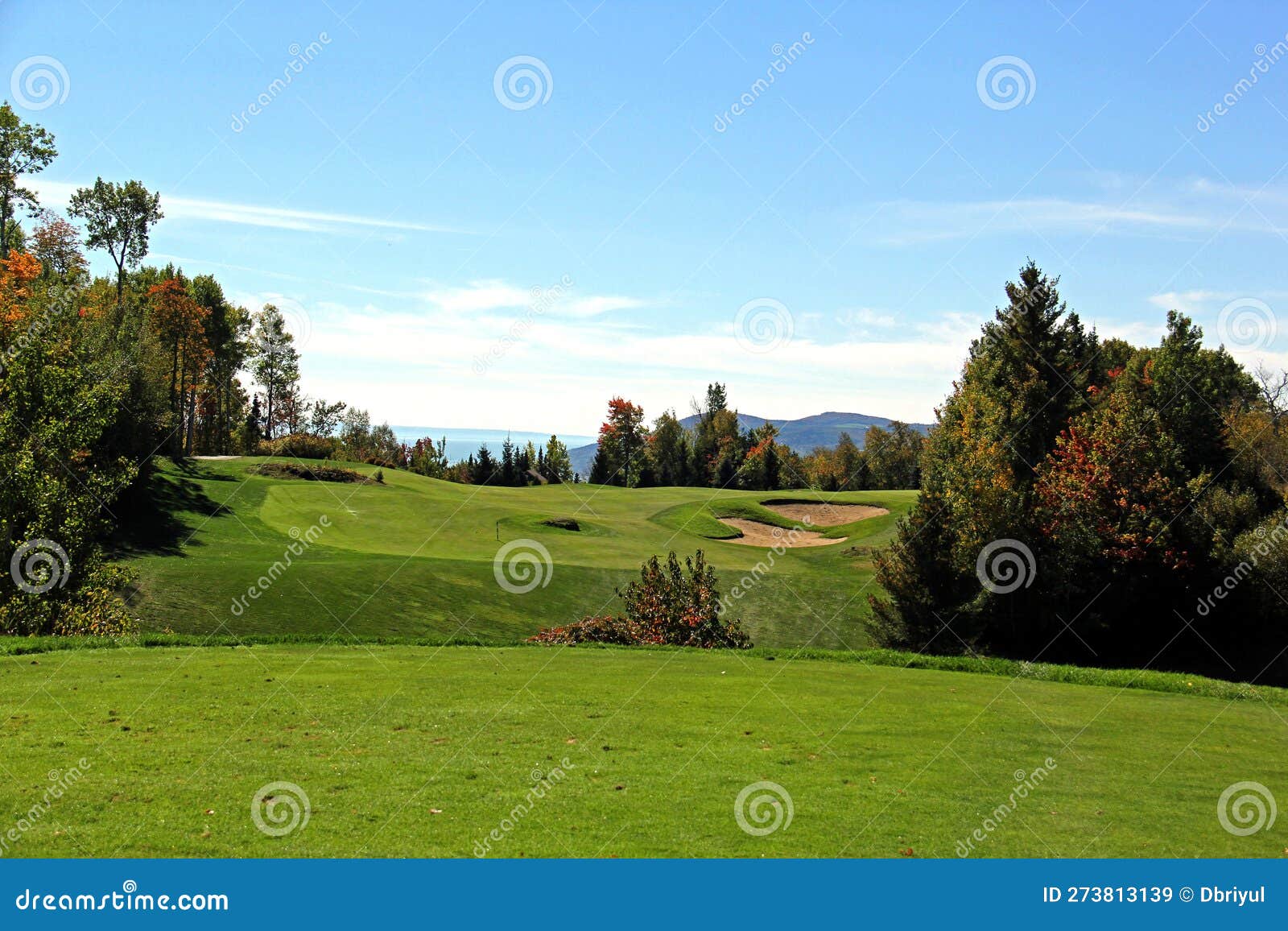 Scenic Golf Holes in the Fall Season Stock Image - Image of ball ...