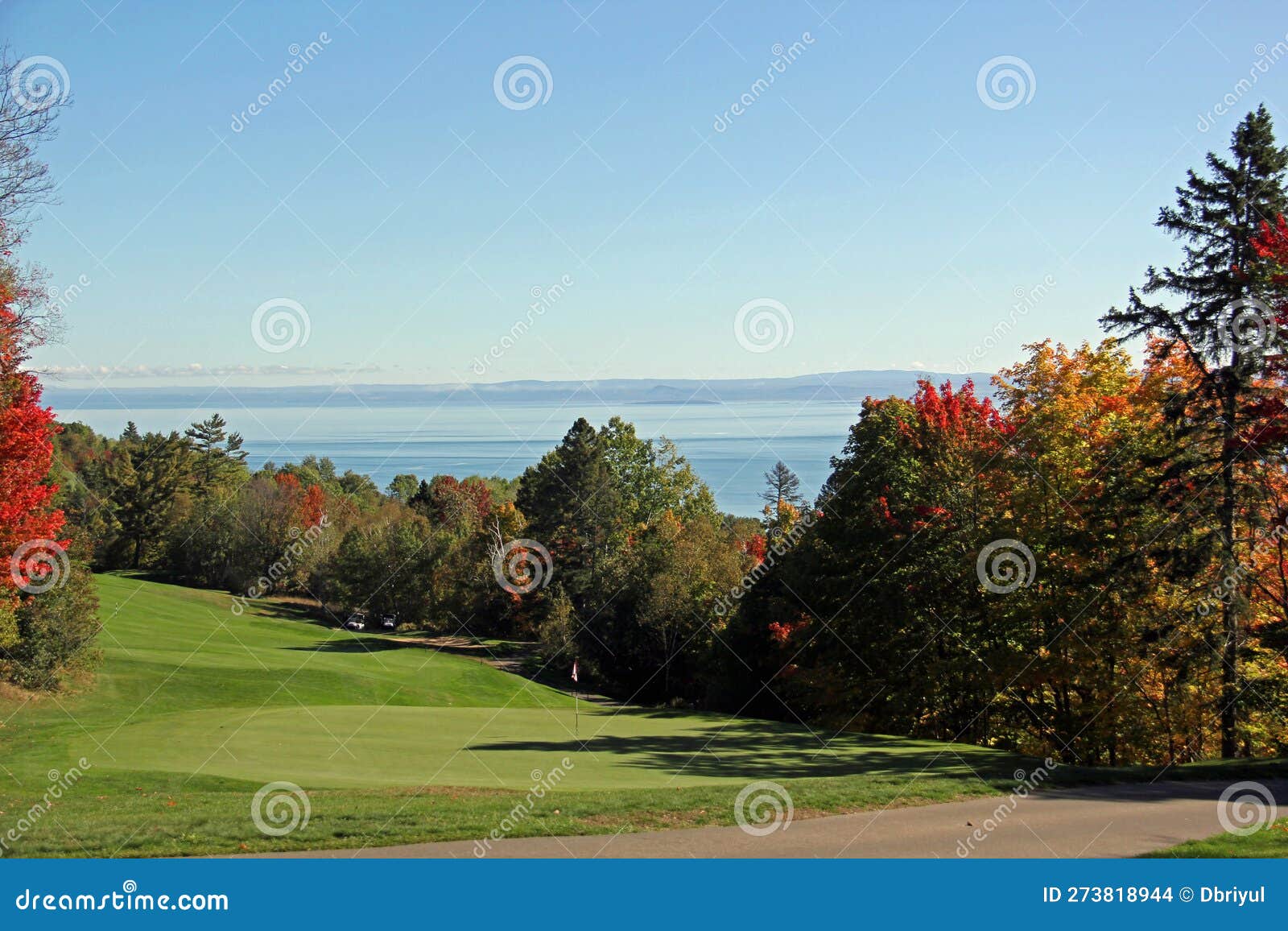 Scenic Golf Holes in the Fall Season Stock Photo - Image of club ...